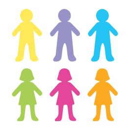 Pre-Cut People Shapes Coloured Pack of 48