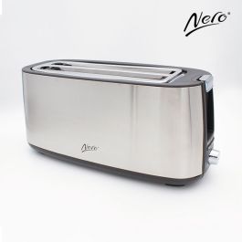 Nero 4 Slice Stainless Steel Rectangular Toaster Long