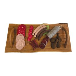 Large Felt Meat Platter on Wood Server 35 pieces