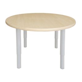Round Table 800 x 800mm Birch - White Legs Primary 56cm